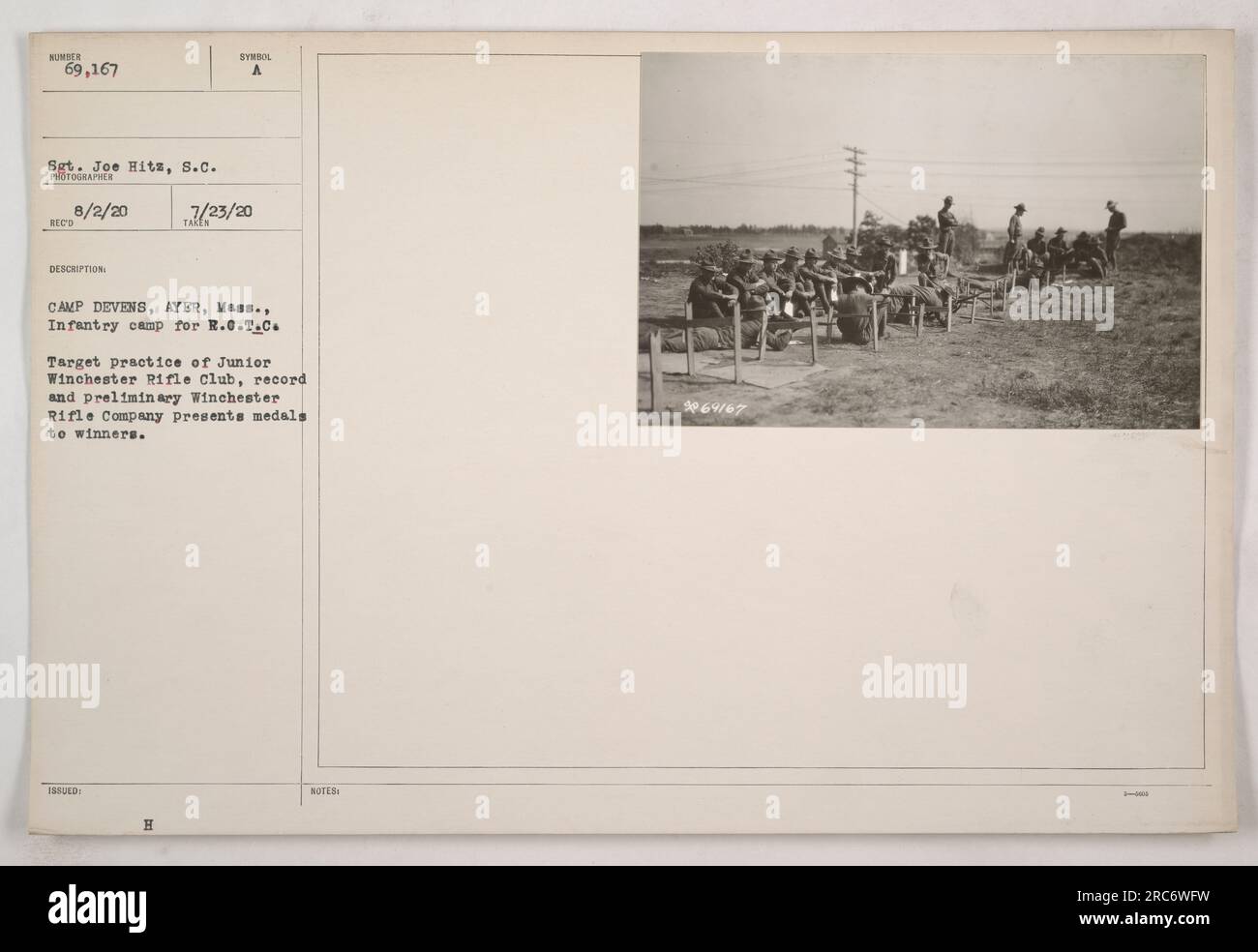 Members of the Junior Winchester Rifle Club at Camp Devens in Ayer ...