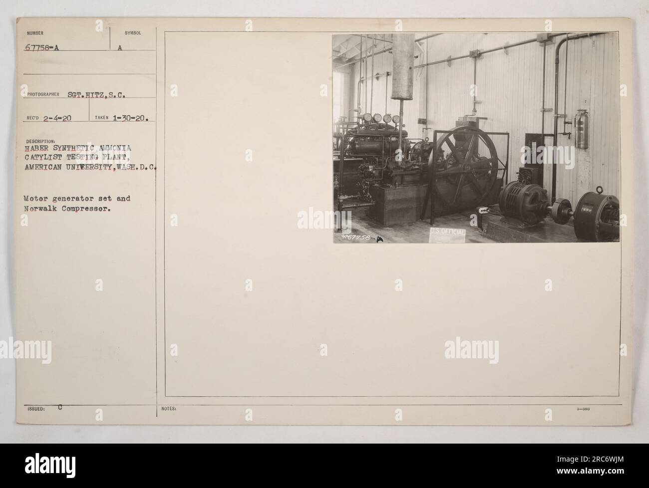 The image shows the Haber synthetic ammonia catalyst testing plant at ...