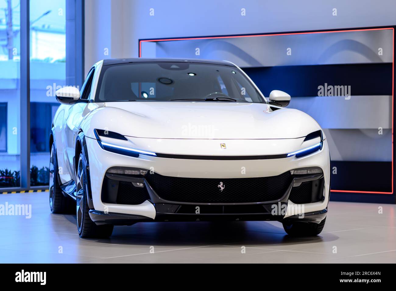 Ho Chi Minh city, Vietnam - July 2023. Ferrari Purosangue car showcase ...