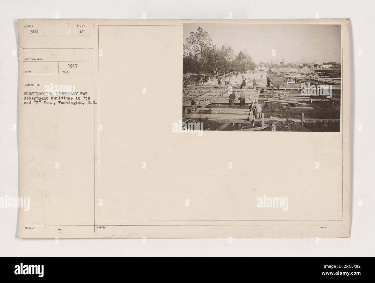 Construction of temporary War Department building at 7th and B Streets ...