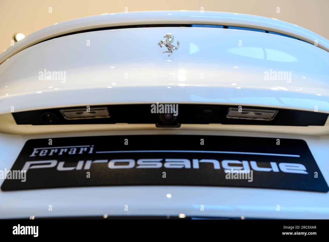 Ho Chi Minh city, Vietnam - July 2023. Ferrari Purosangue car showcase ...