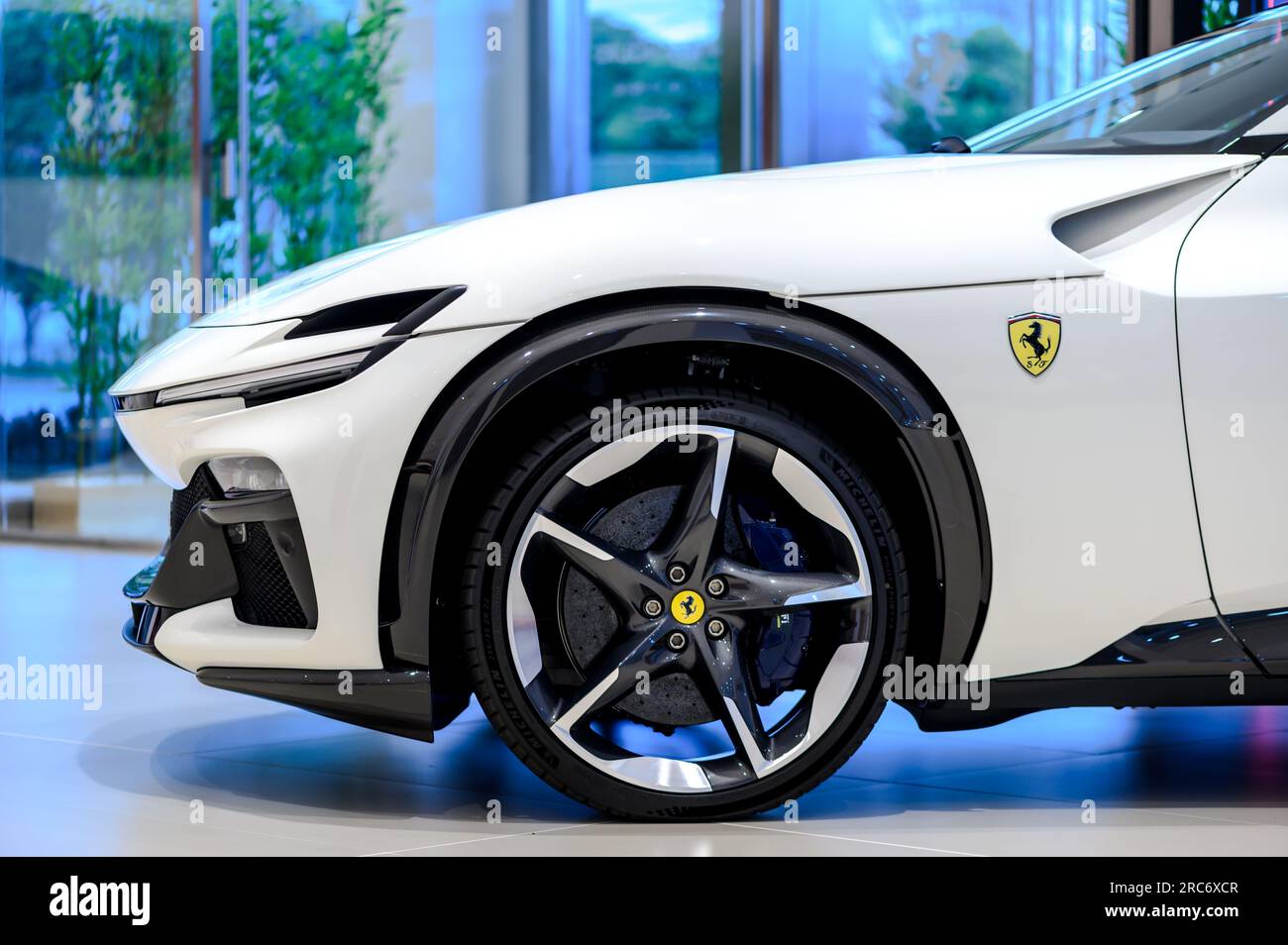 Ho Chi Minh city, Vietnam - July 2023. Ferrari Purosangue car showcase ...