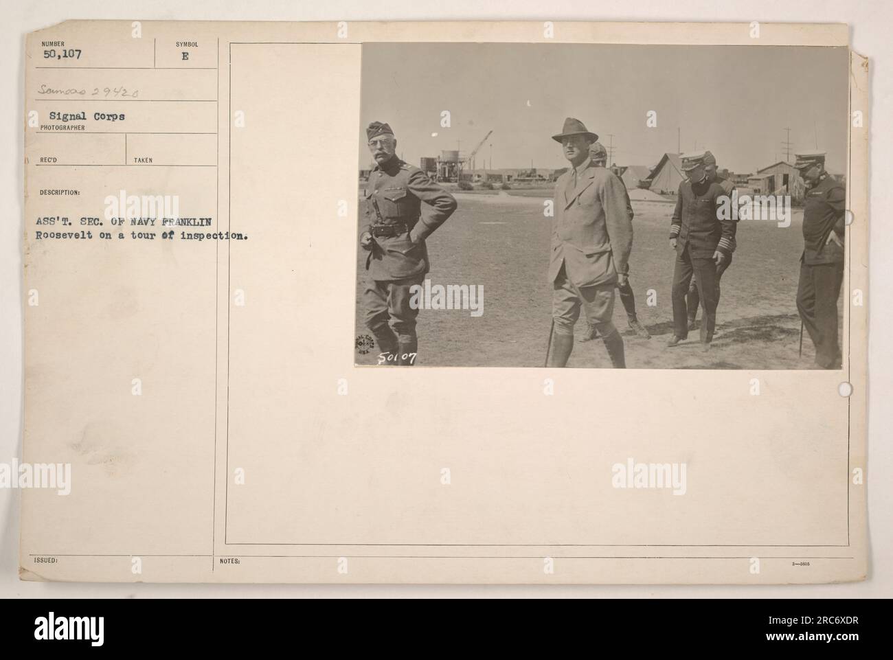 Assistant Secretary of the Navy Franklin Roosevelt conducting a tour of ...