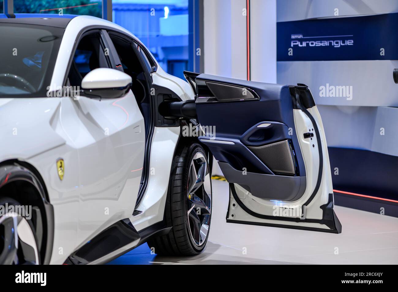 Ho Chi Minh city, Vietnam - July 2023. Ferrari Purosangue car showcase ...