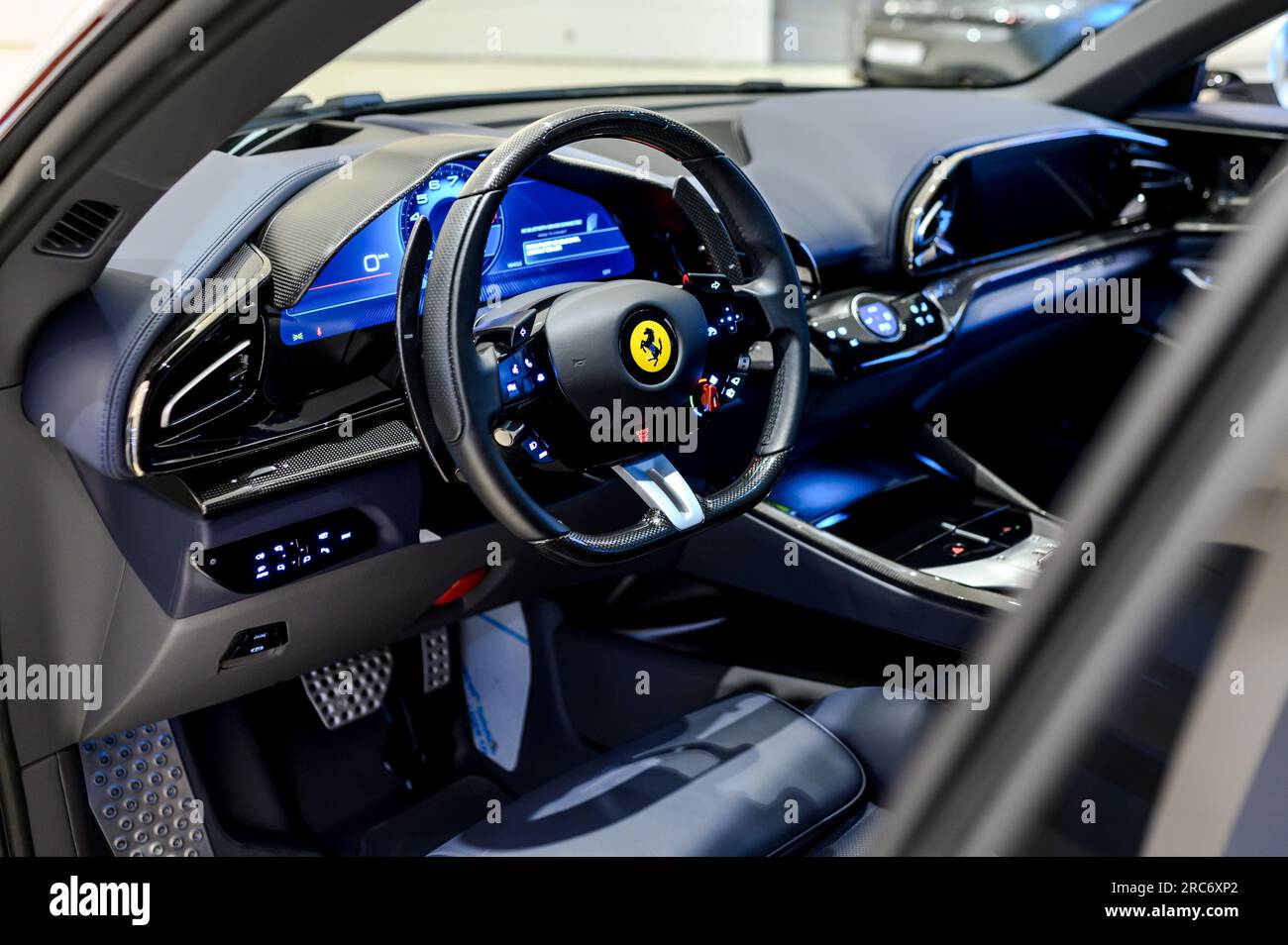Ho Chi Minh city, Vietnam - July 2023. Ferrari Purosangue car showcase ...