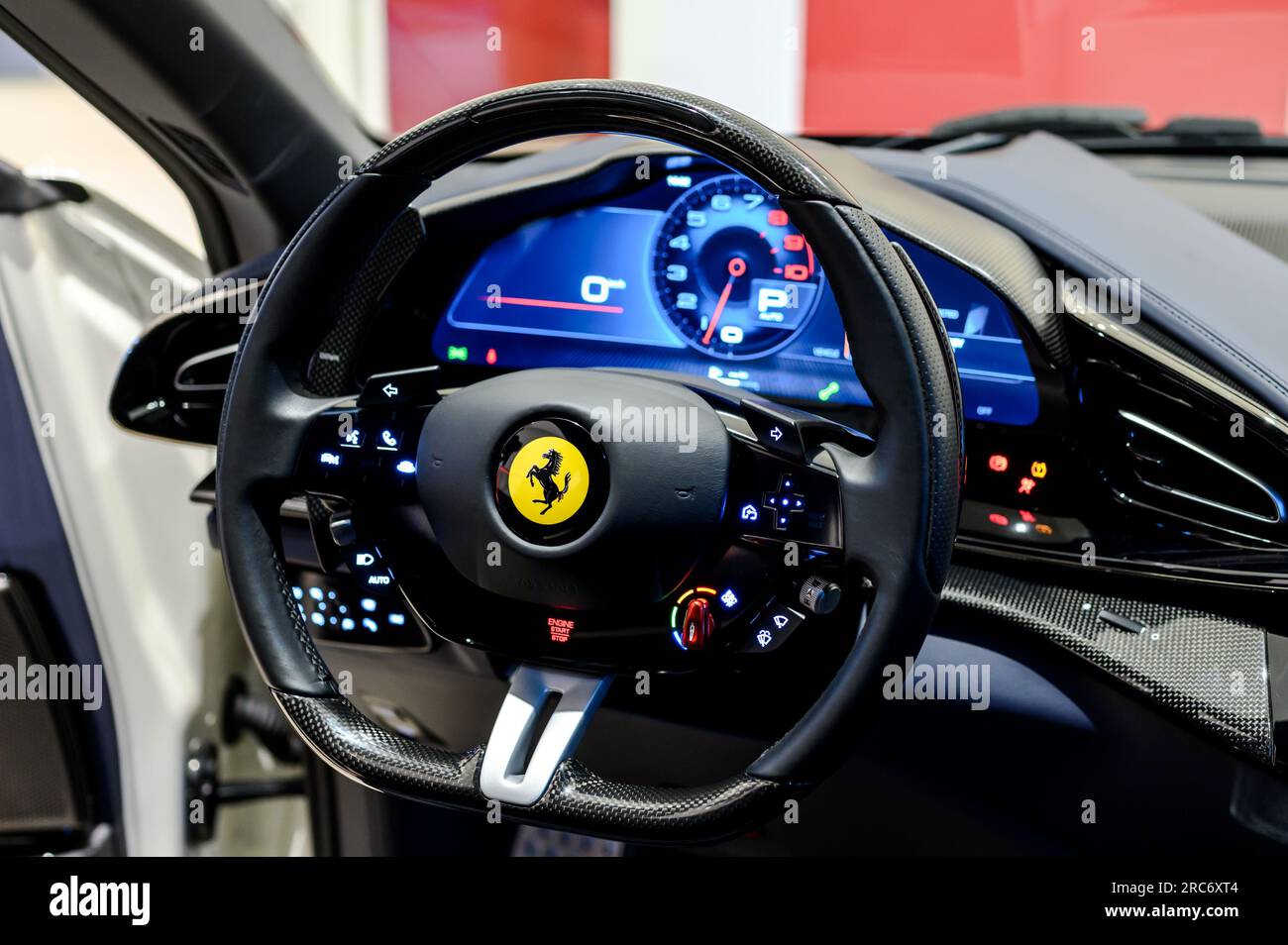 Ho Chi Minh city, Vietnam - July 2023. Ferrari Purosangue car showcase ...