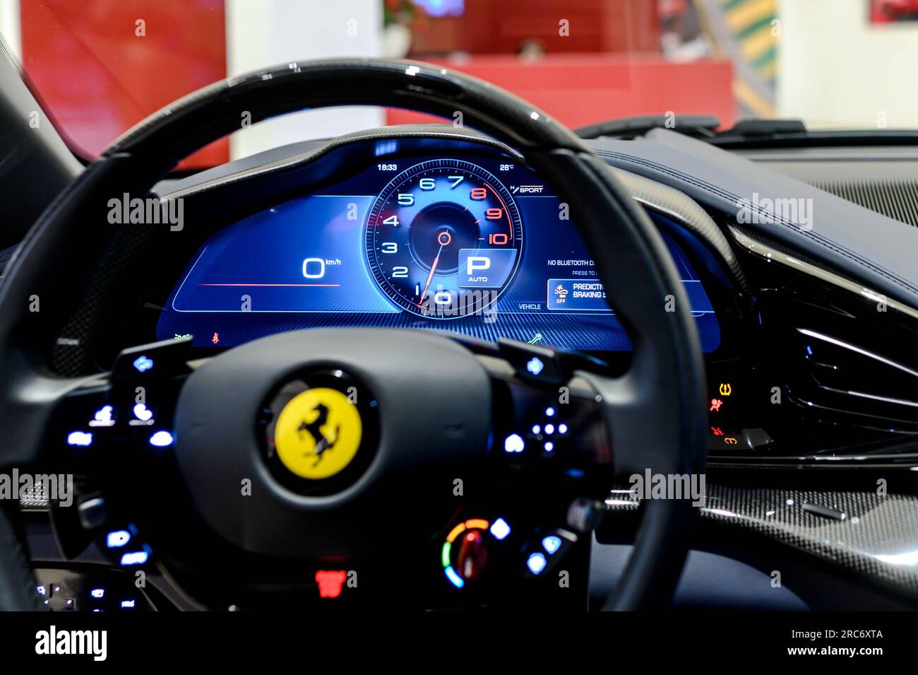 Ho Chi Minh city, Vietnam - July 2023. Ferrari Purosangue car showcase ...