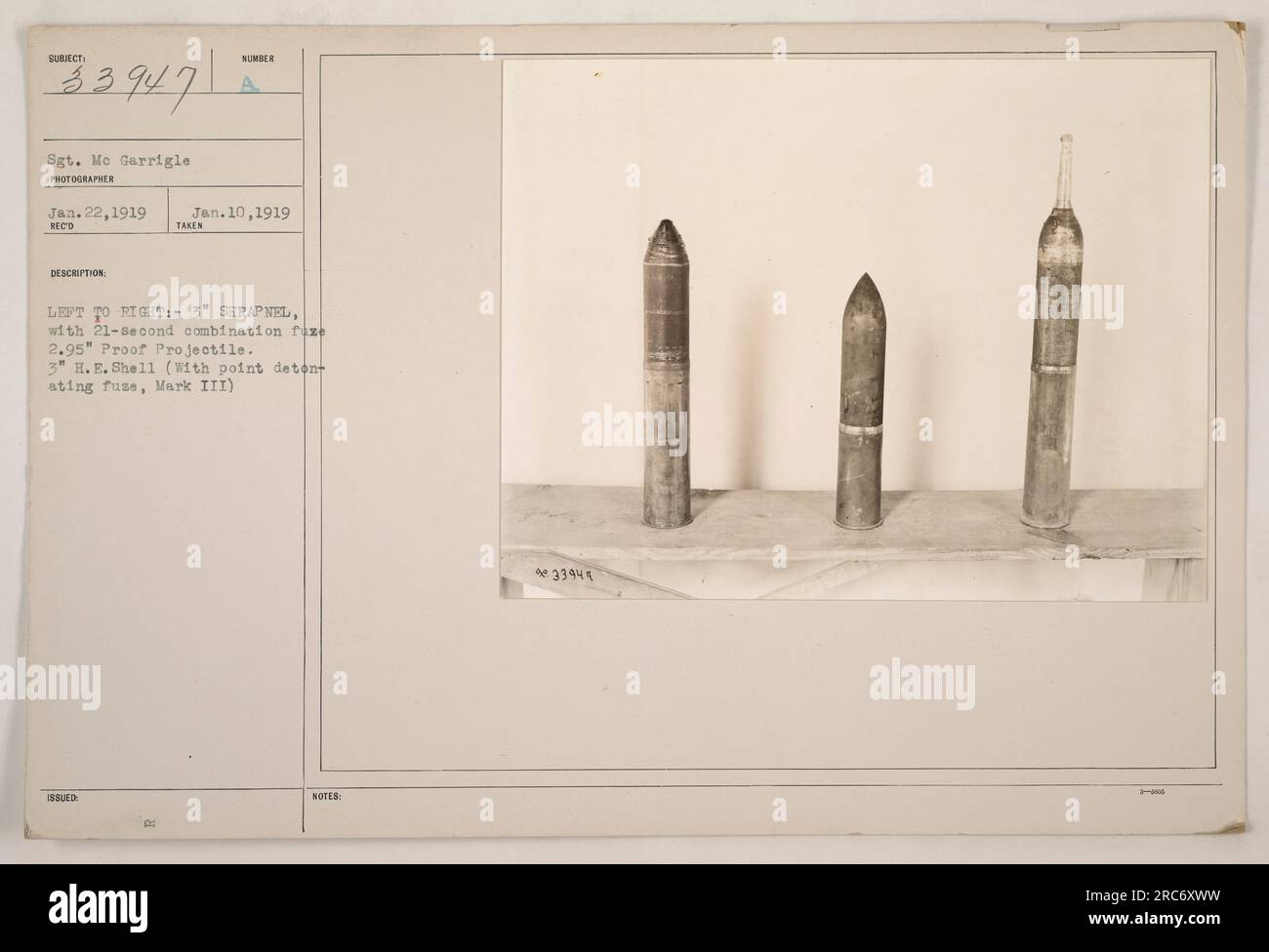 Sergeant Mc Garrigle captured this photograph on January 22, 1919. It ...