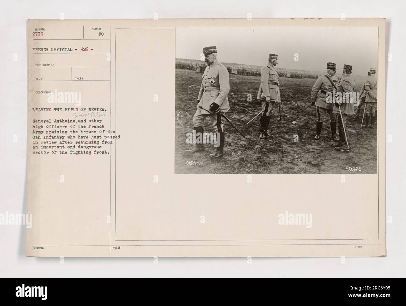 French officials, including General Anthoine and General Petain ...