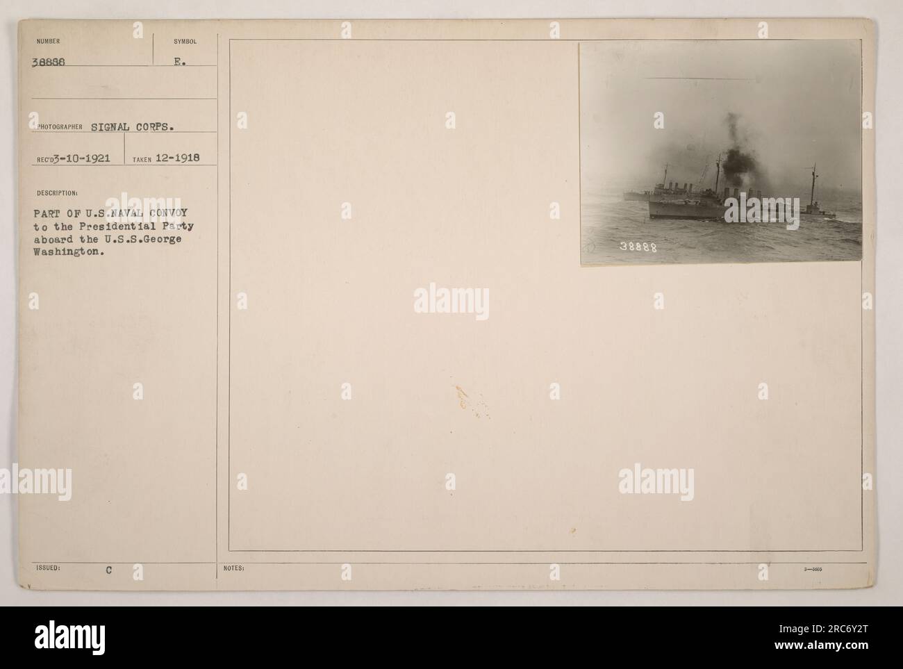 US Naval convoy with the Presidential Party on board the U.S.S. George ...