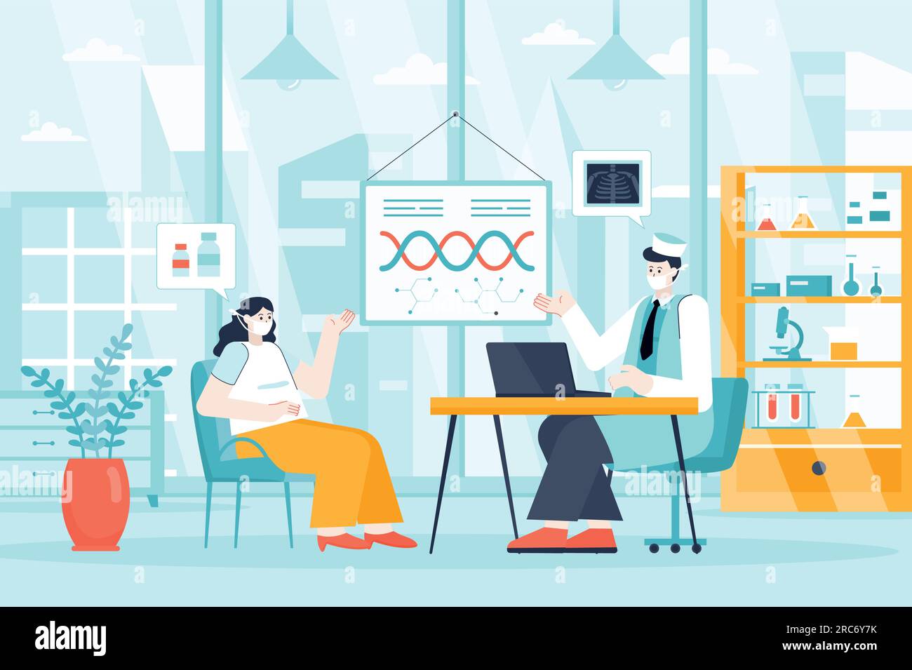 Patient consulting with doctor Stock Vector Images - Alamy