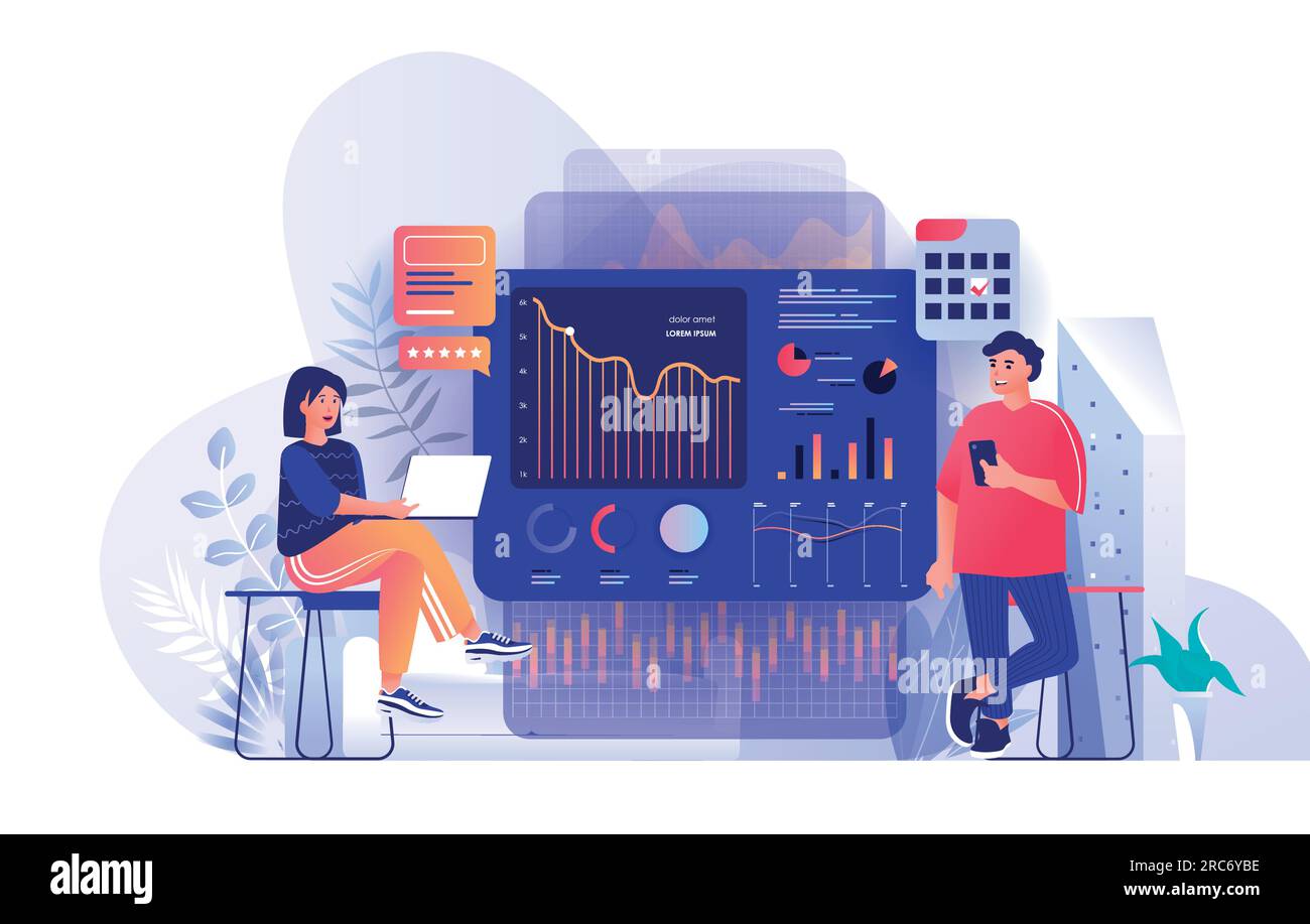 Data analytics dashboard Cut Out Stock Images & Pictures - Alamy