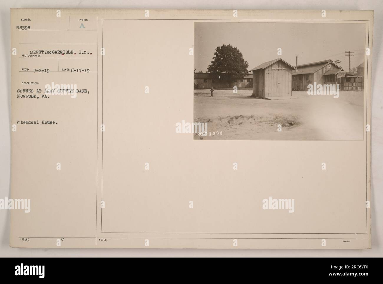 "Chemical House at Army Supply Base, Norfolk, VA. The photograph shows ...