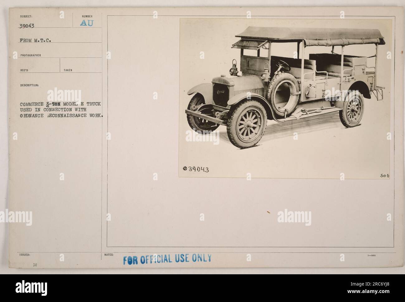 A U.S. Army-issued Model E truck being used for ordnance reconnaissance ...