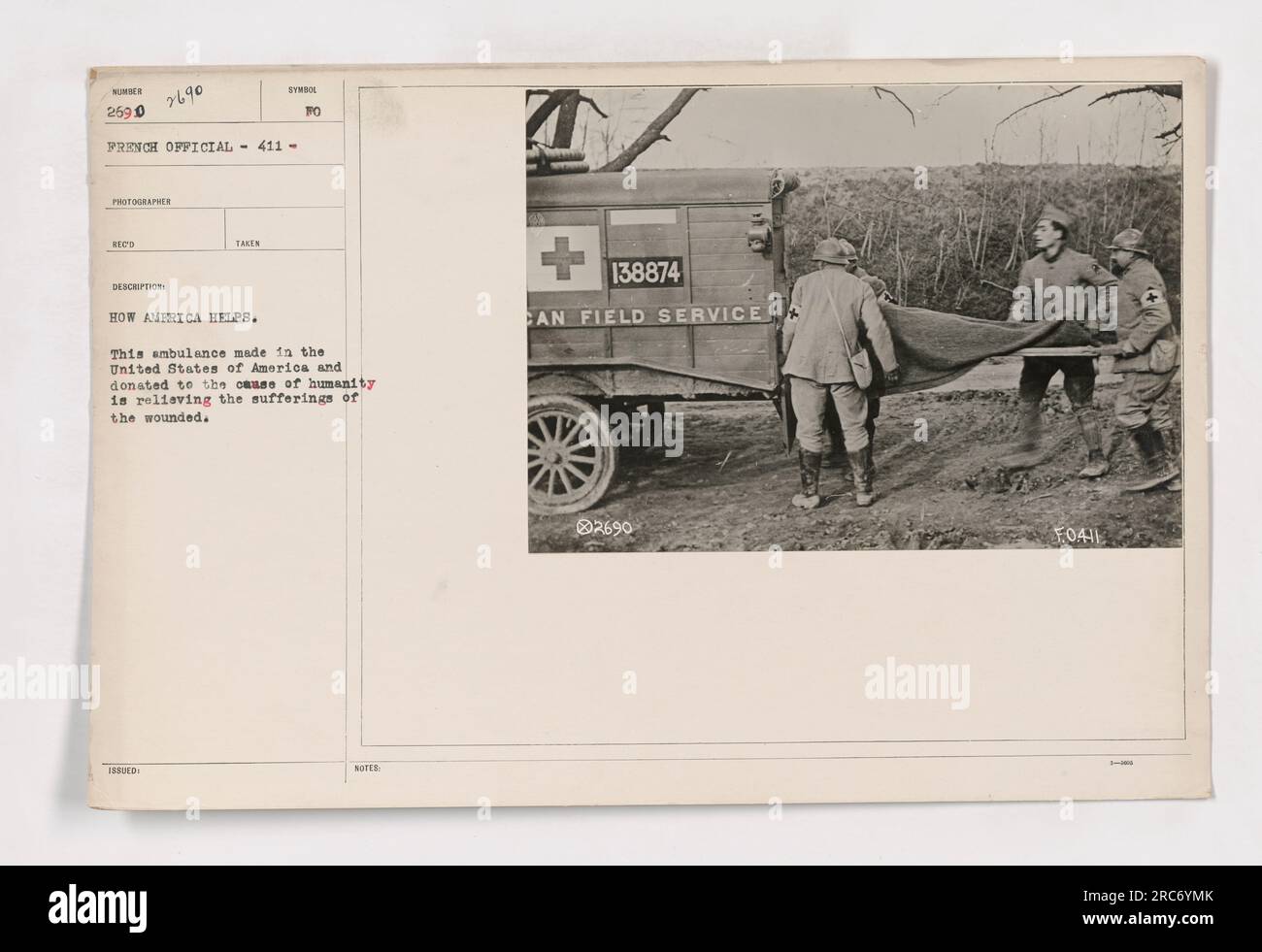 A U.S.A. made ambulance, number 2590, aids in relieving the suffering ...