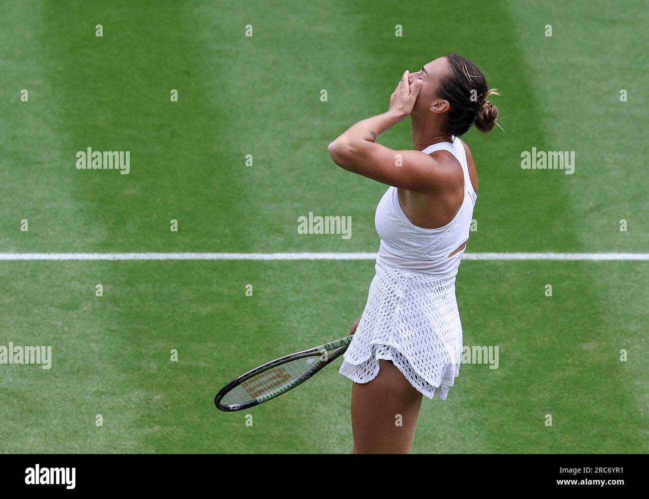 London Britain 12th July 2023 Aryna Sabalenka Reacts During The
