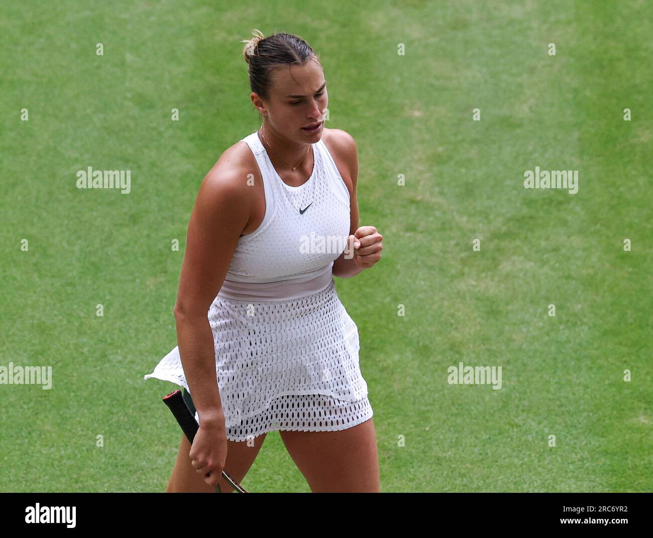 London Britain 12th July 2023 Aryna Sabalenka Reacts During The