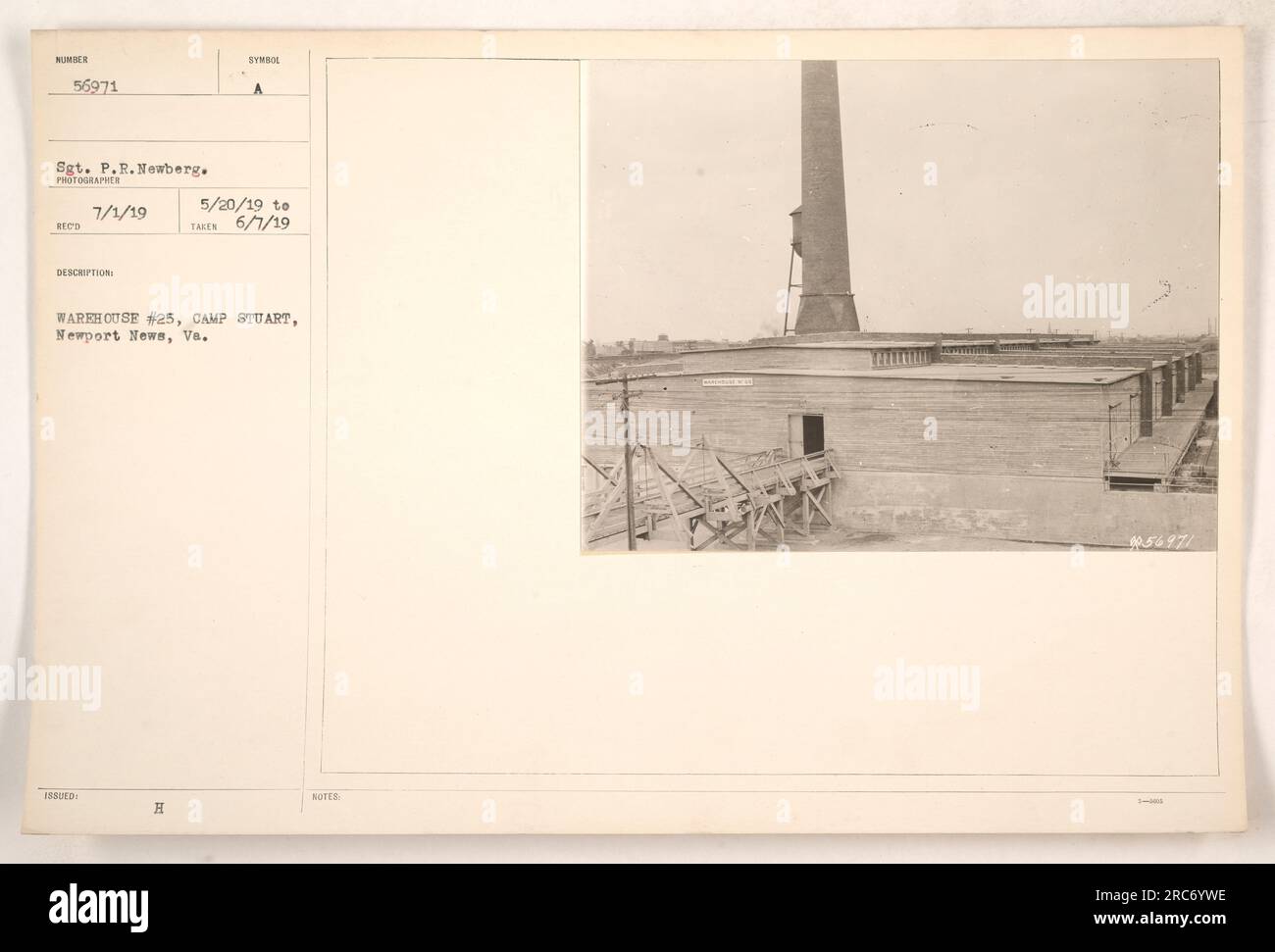 Sgt. P.R. Newberg stands in front of Warehouse #5 at Camp Stuart in ...