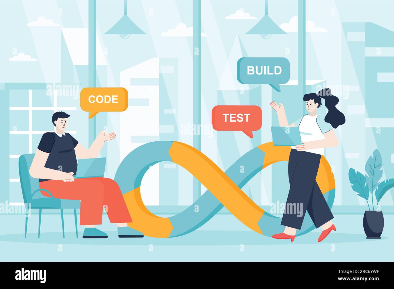 Office team building activity Stock Vector Images - Alamy