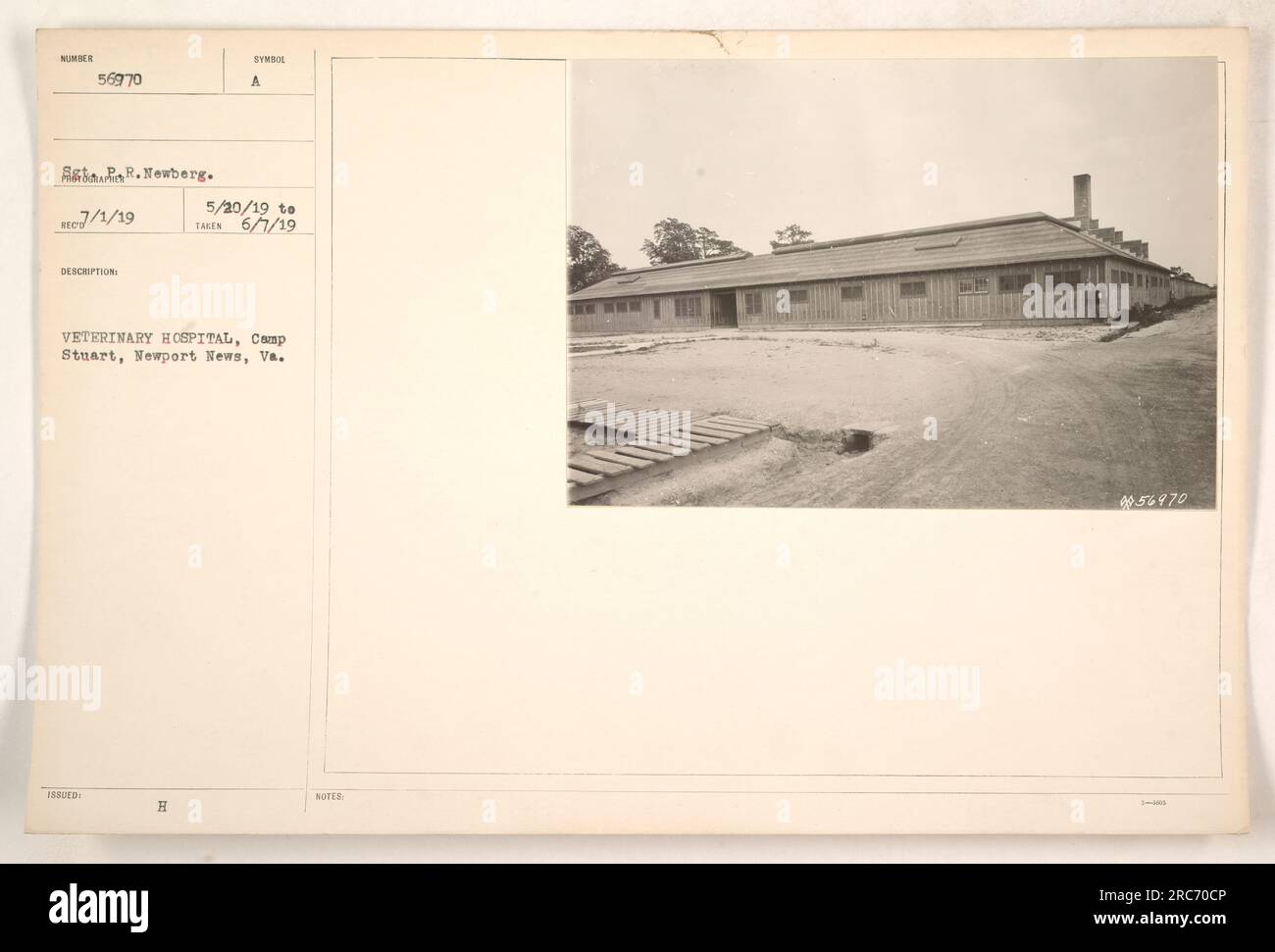 A photograph of a veterinary hospital in Camp Stuart, Newport News ...