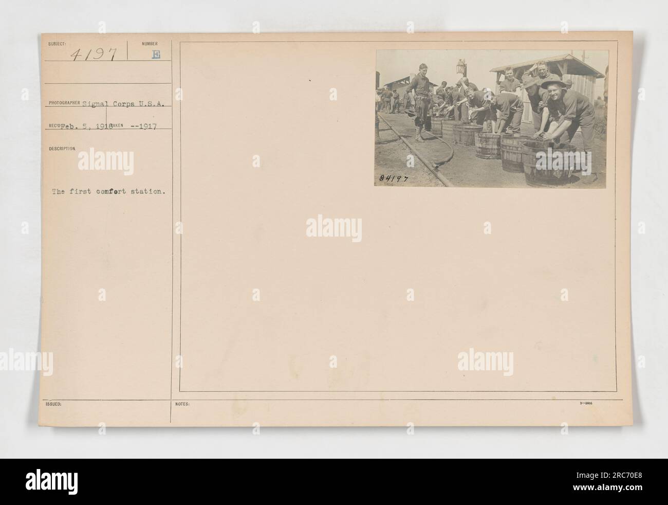 The first comfort station set up by the U.S. Signal Corps during World ...