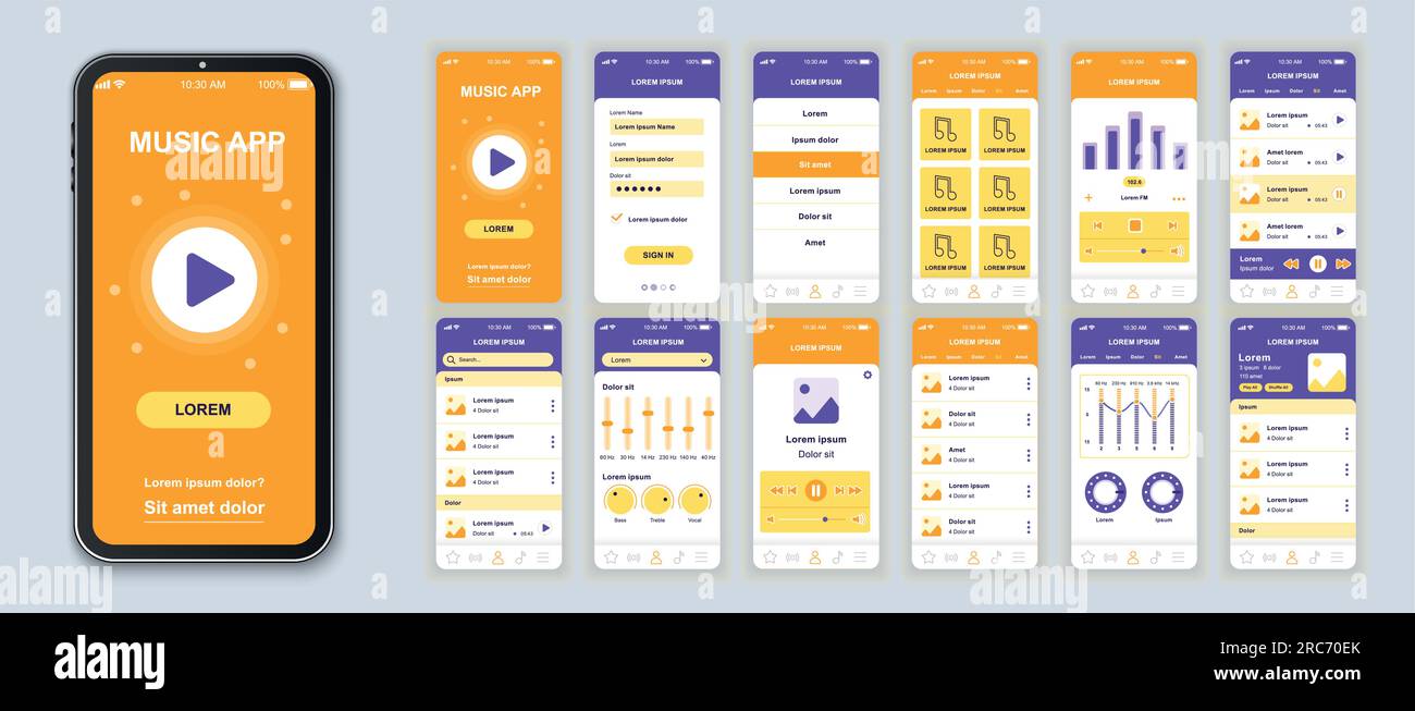 Playlist vector vectors hi-res stock photography and images - Alamy