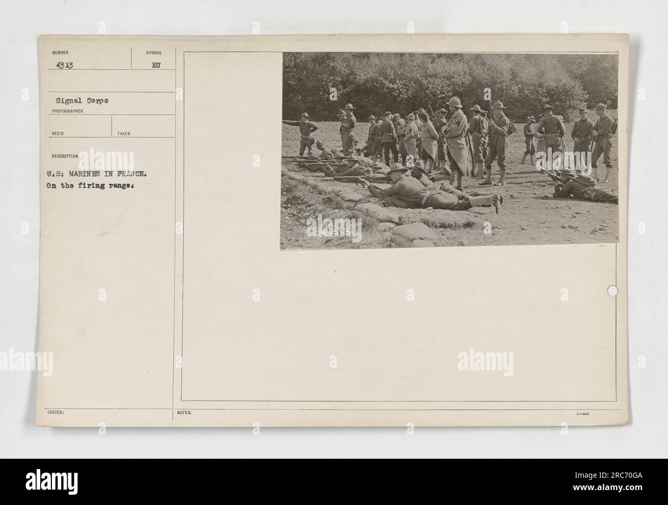 U.S. Marines practicing on a firing range in France during World War One Stock Photo - Alamy