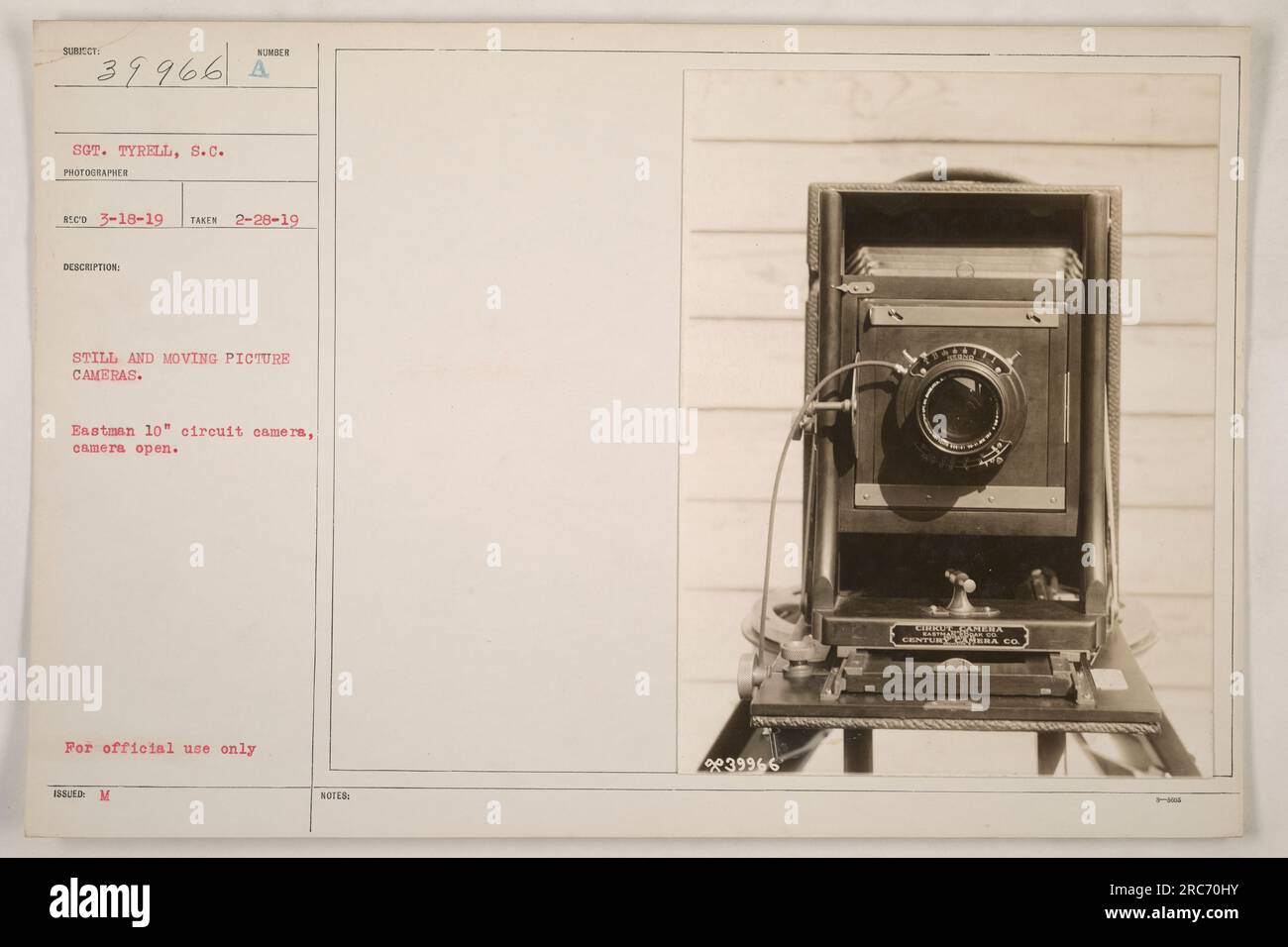 The image shows SGT. Tyrell operating a still and moving picture camera ...