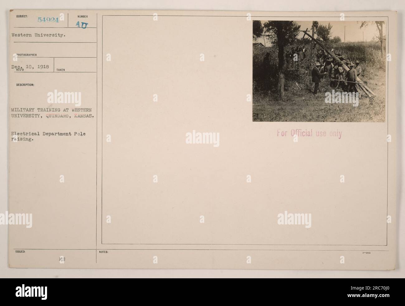 Soldiers from Western University's electrical department in Quindaro ...