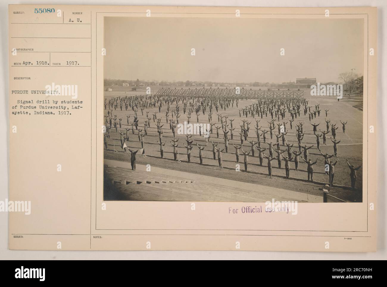 Purdue University students performing a signal drill in Lafayette ...