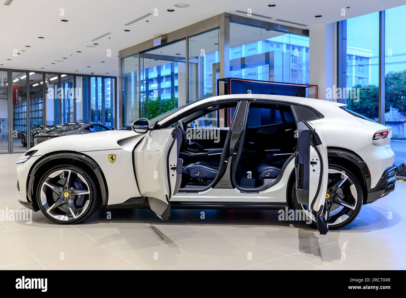 Ho Chi Minh city, Vietnam - July 2023. Ferrari Purosangue car showcase ...