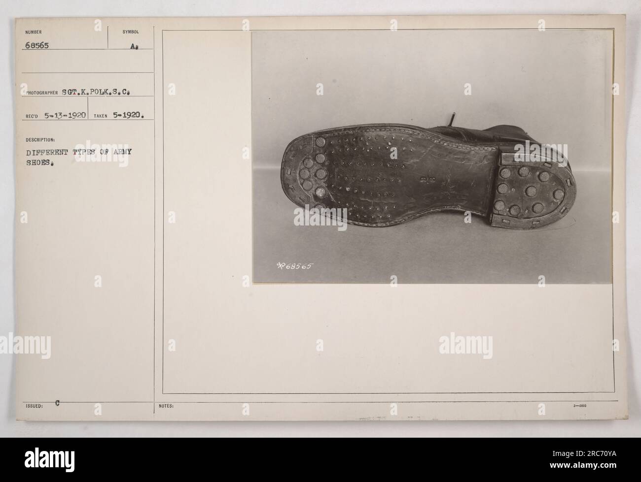 Image depicting a variety of army shoes. Photograph taken by Sgt. K ...
