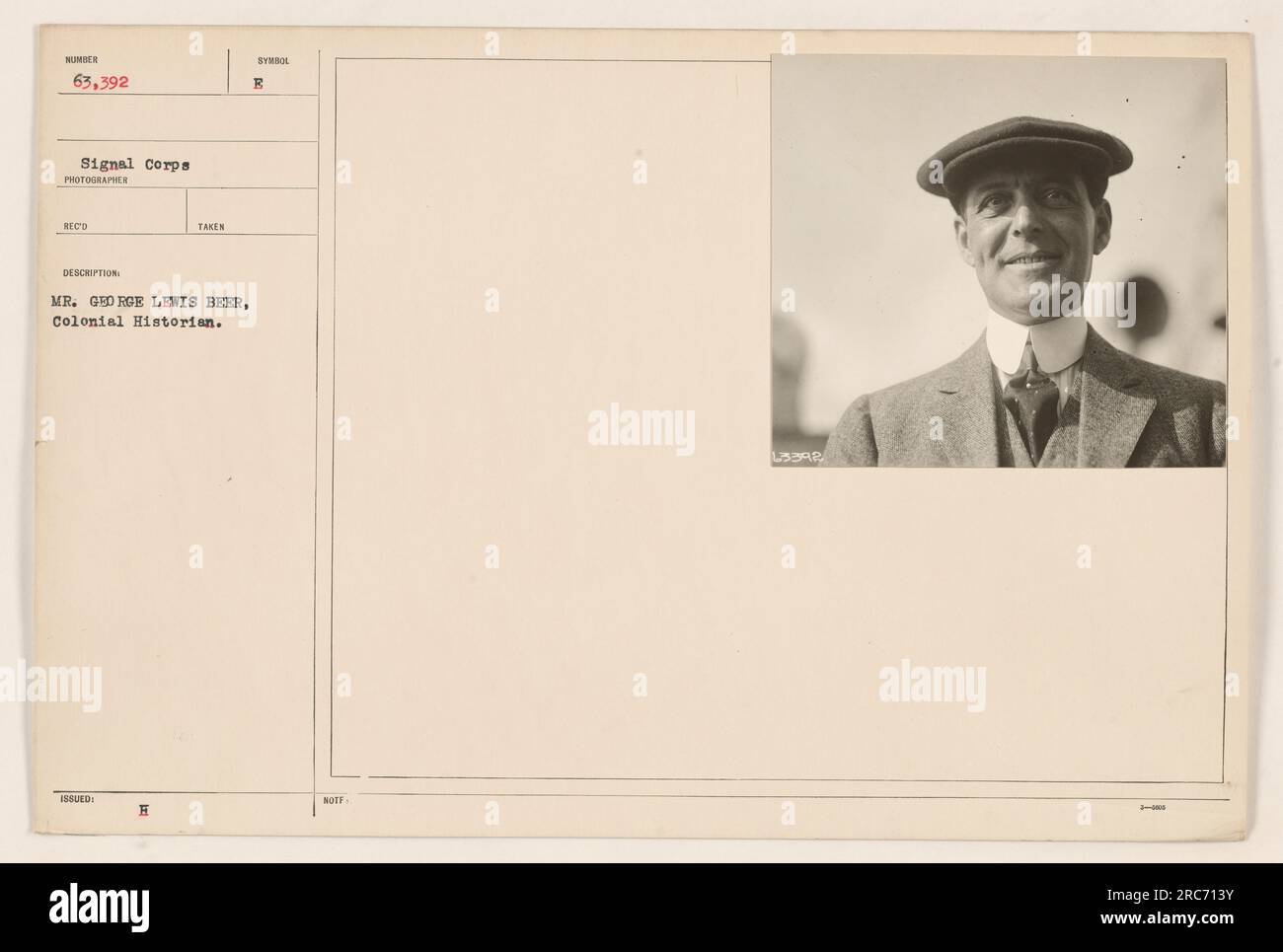 This photograph captures Mr. George Lewis Beer, a colonial historian ...