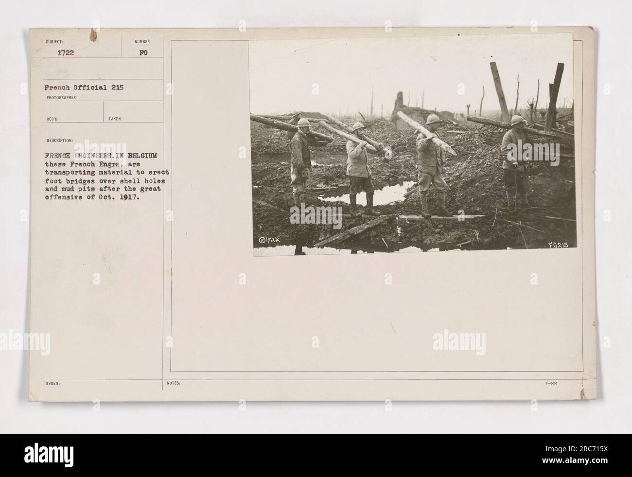 French engineers in Belgium working to transport material for building ...