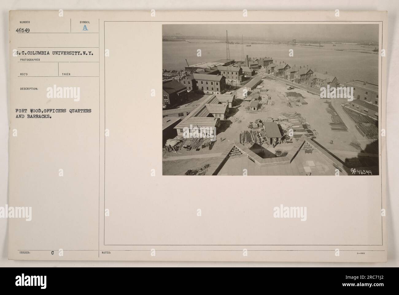 Officers quarters and barracks at Fort Wood. This photograph was taken ...