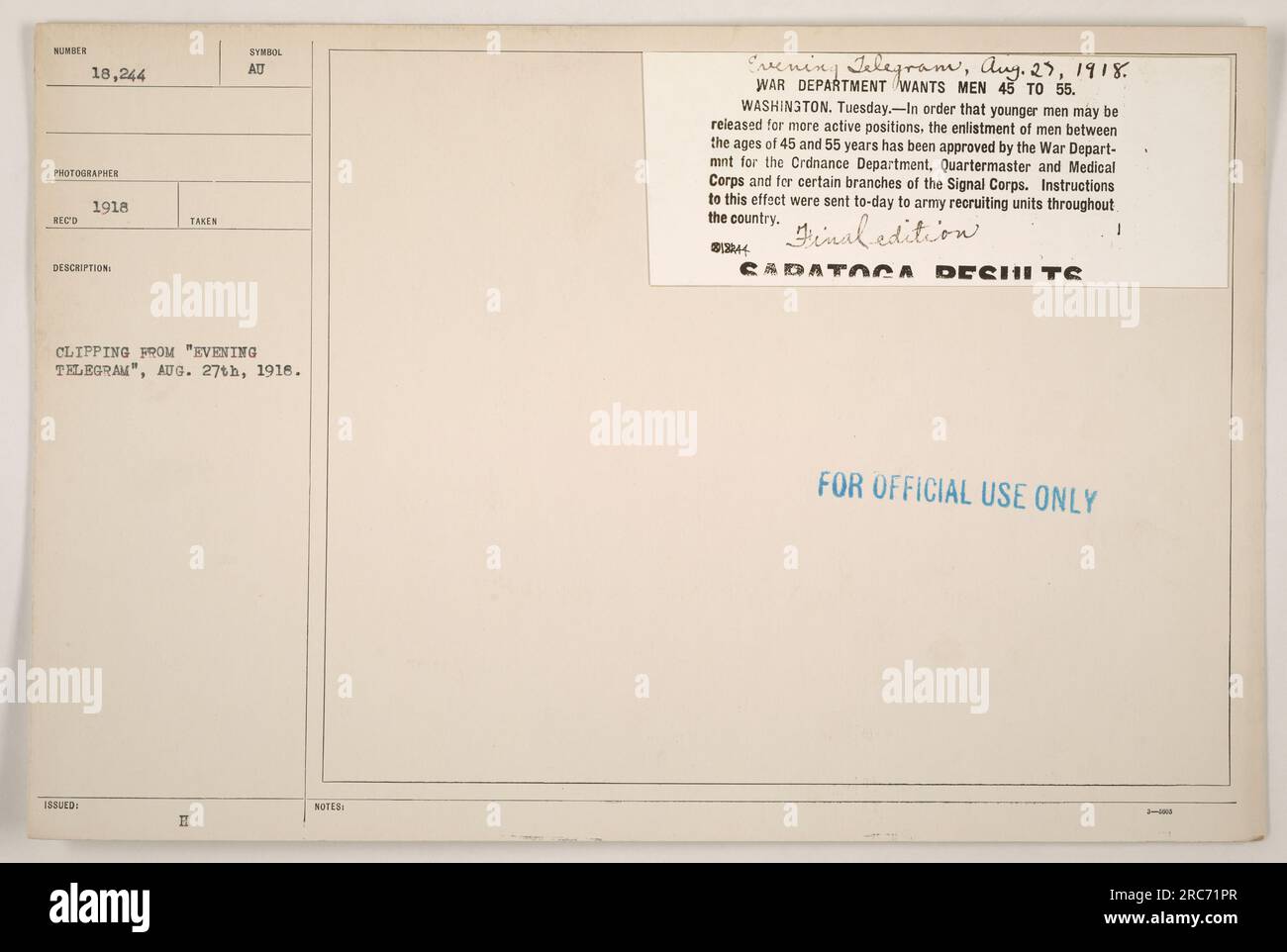 August 27th 1918 hi-res stock photography and images - Alamy