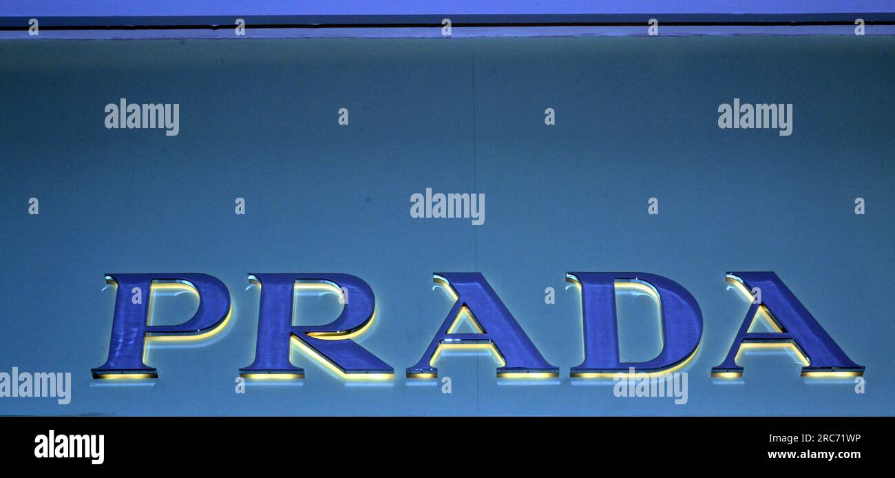 Prada shop store sign Stock Photo - Alamy