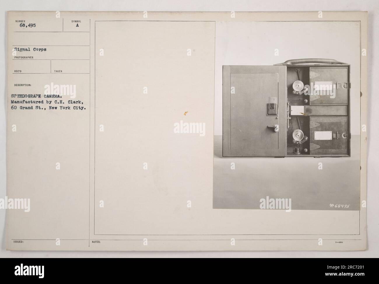A Speedograph Camera, produced by C.H. Clark, 60 Grand St., New York ...