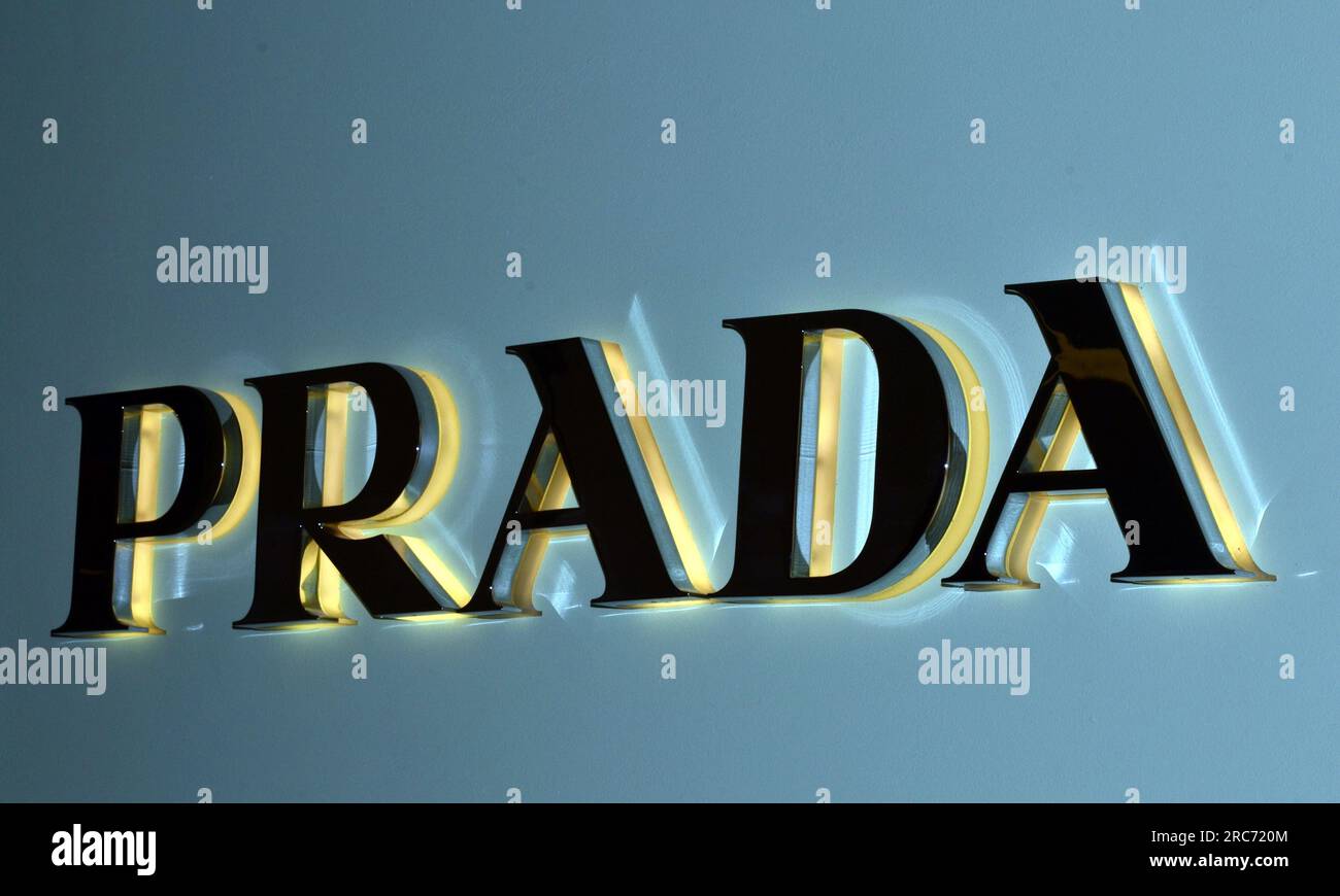 Prada shop store sign Stock Photo - Alamy