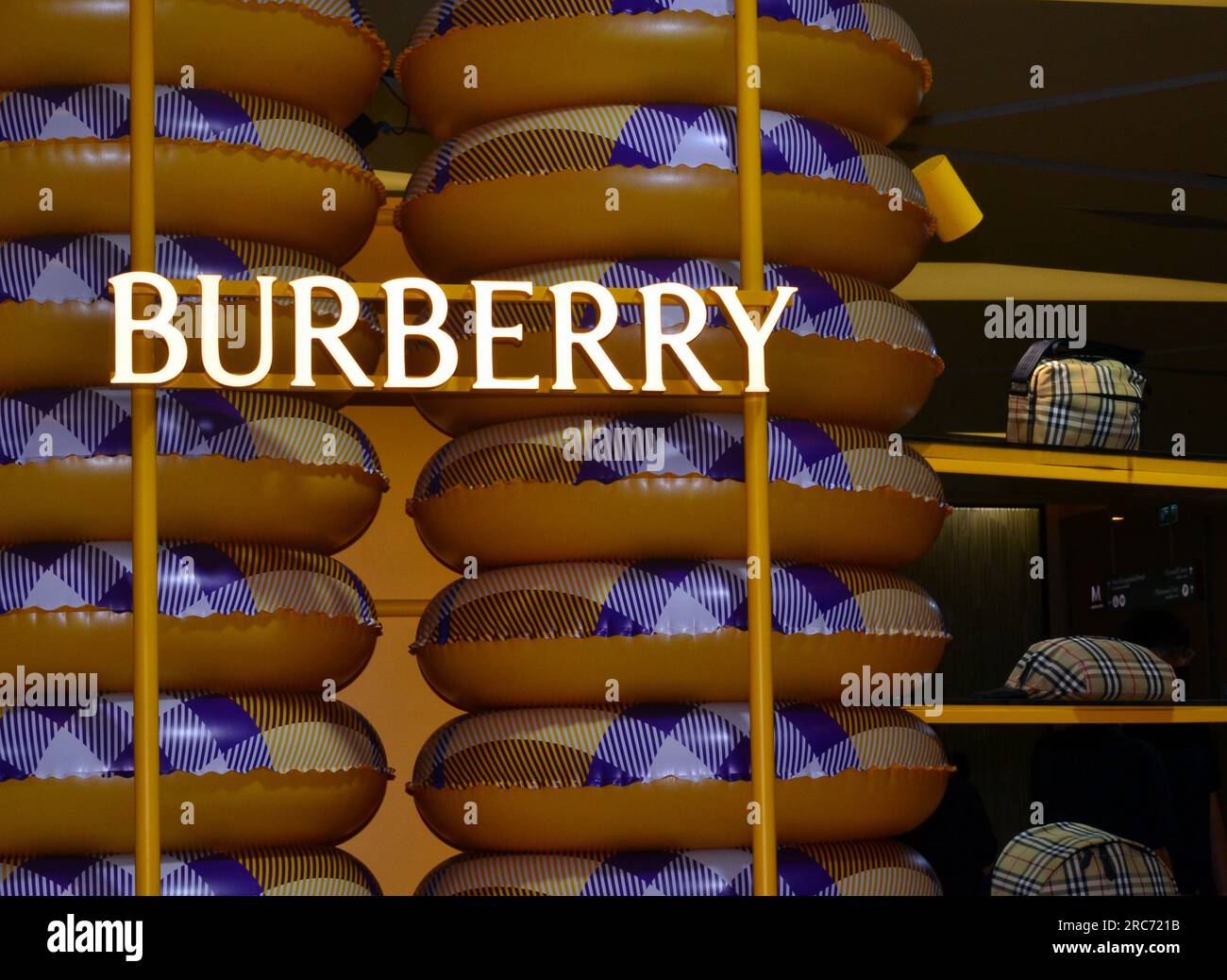 sign text signage branding on a Burberry shop or store Stock Photo - Alamy