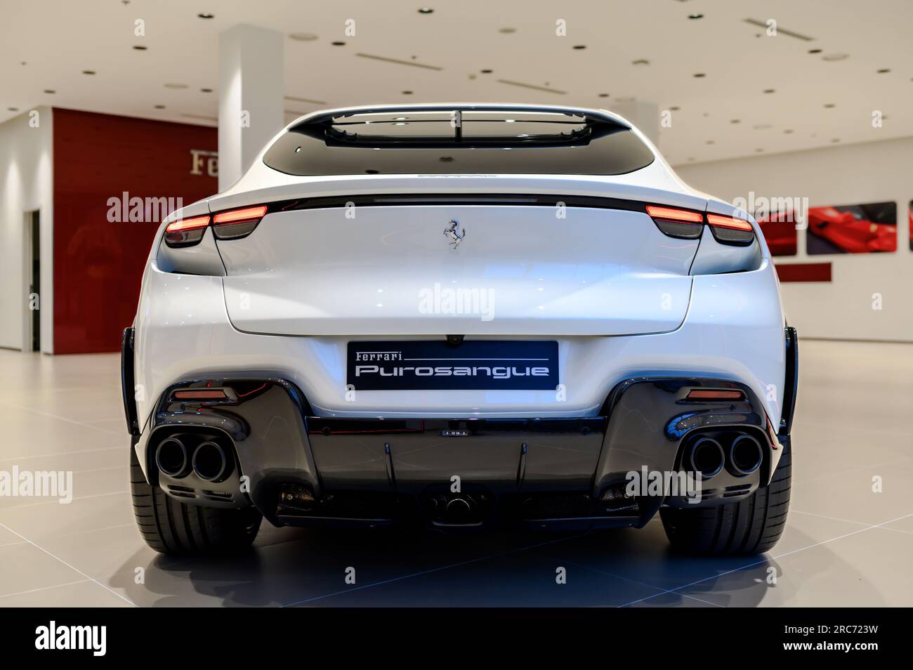 Ho Chi Minh city, Vietnam - July 2023. Ferrari Purosangue car showcase ...