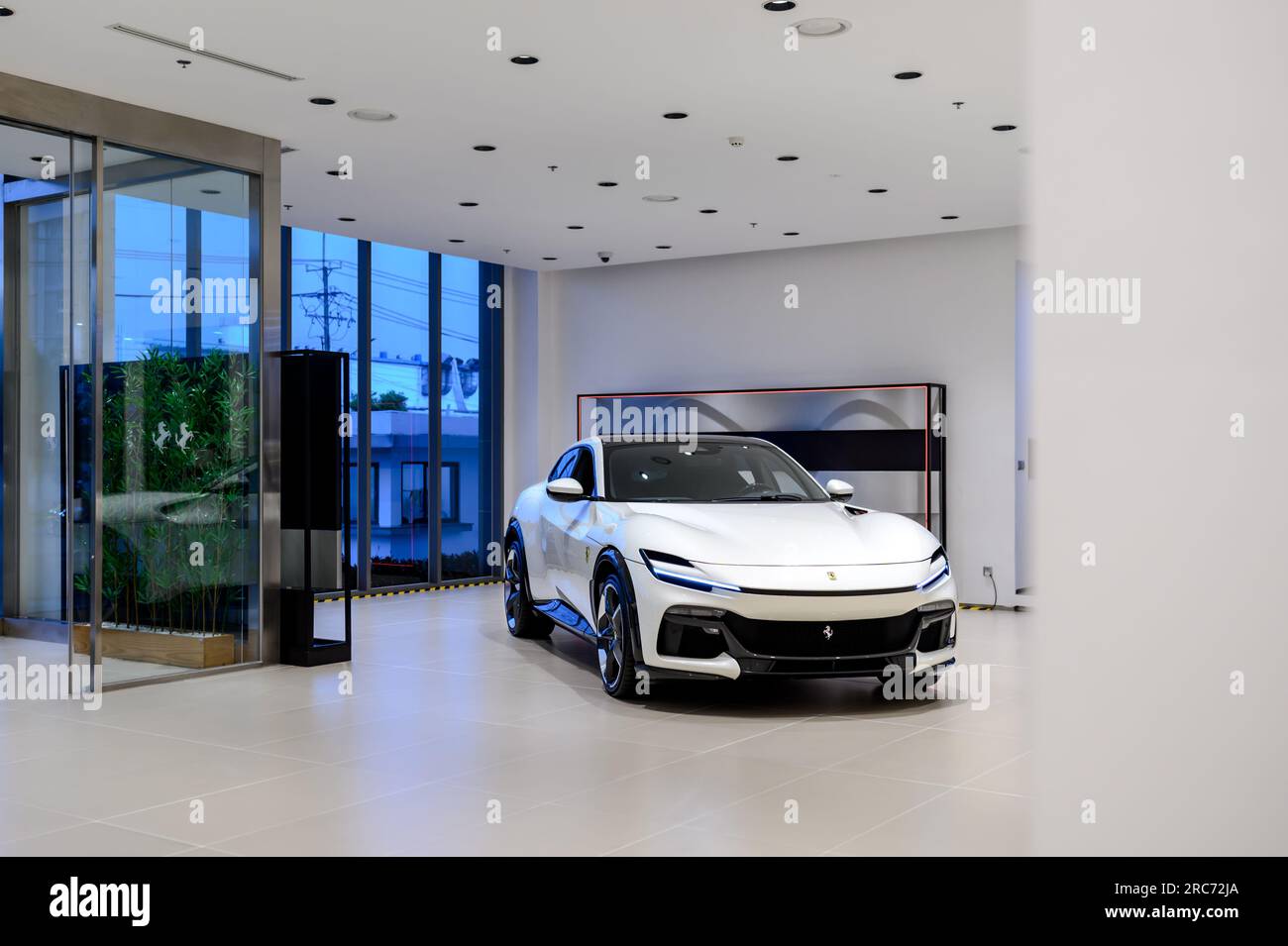 Ho Chi Minh city, Vietnam - July 2023. Ferrari Purosangue car showcase ...