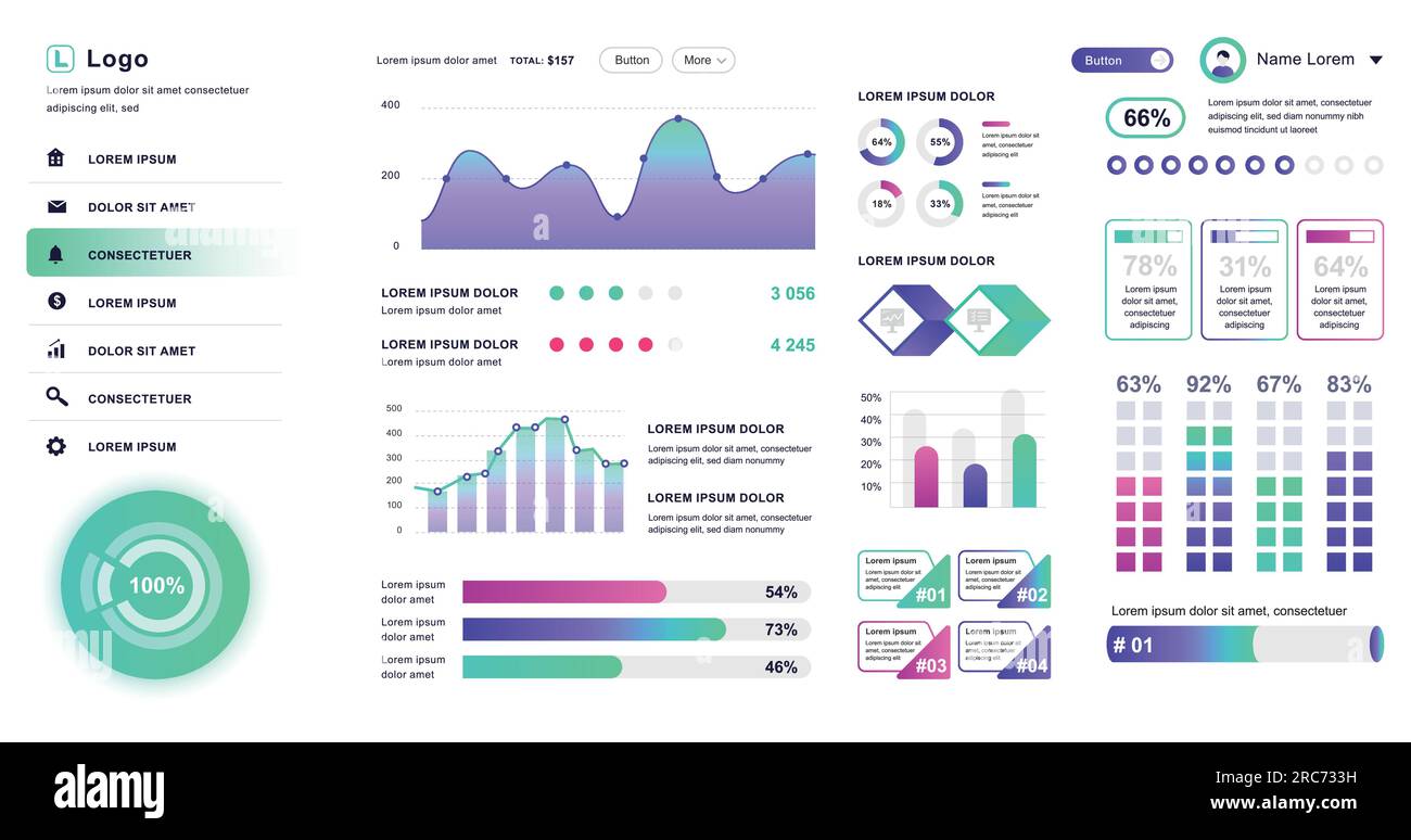 Infographic dashboard Cut Out Stock Images & Pictures - Alamy