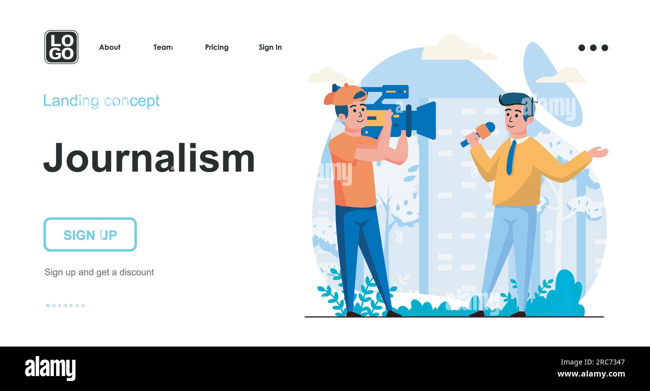 Breaking news reporter character vector hi-res stock photography and ...