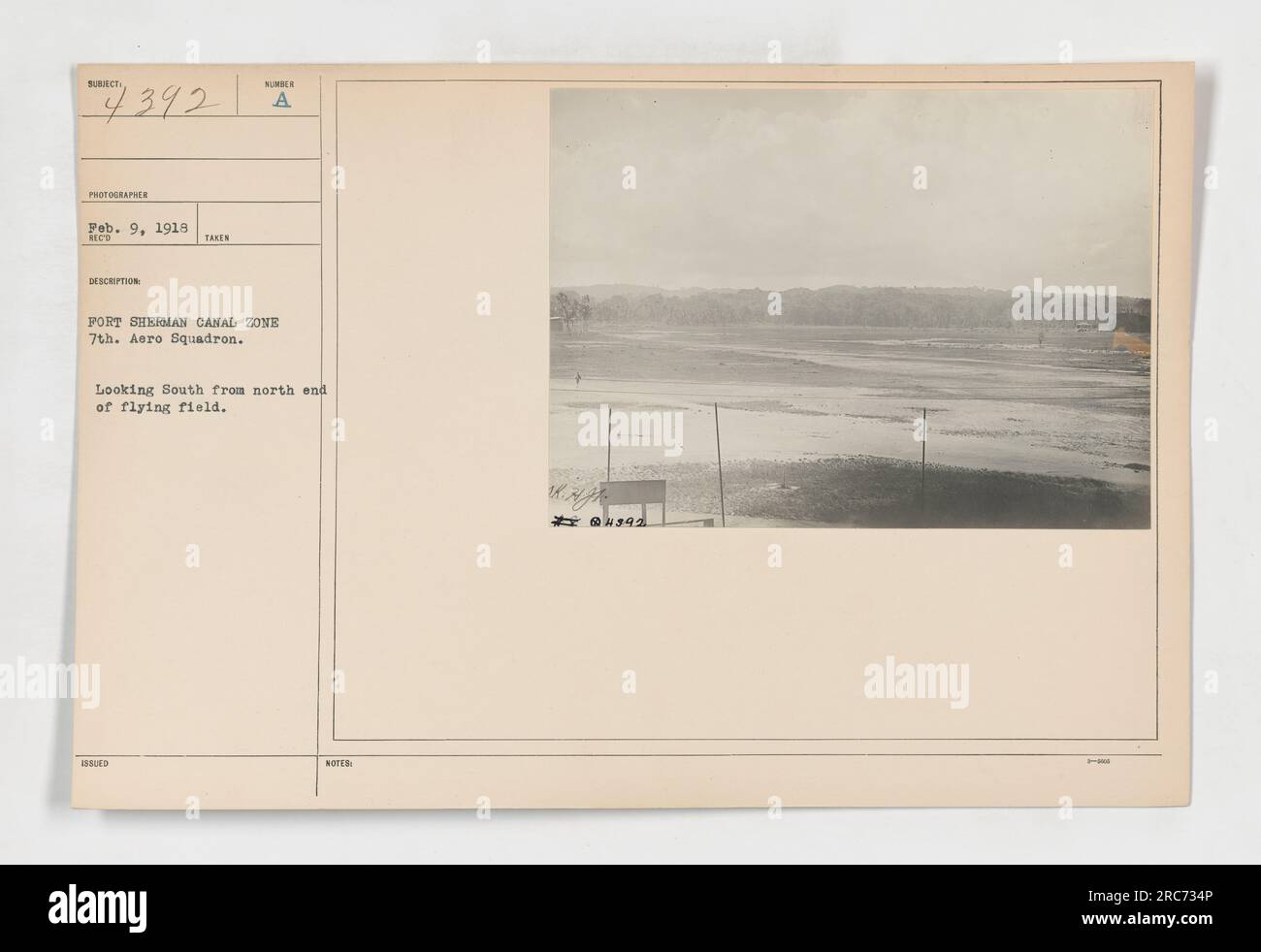 Aerial view of the 7th Aero Squadron at Port Sherman in the Canal Zone, taken on February 9th ...