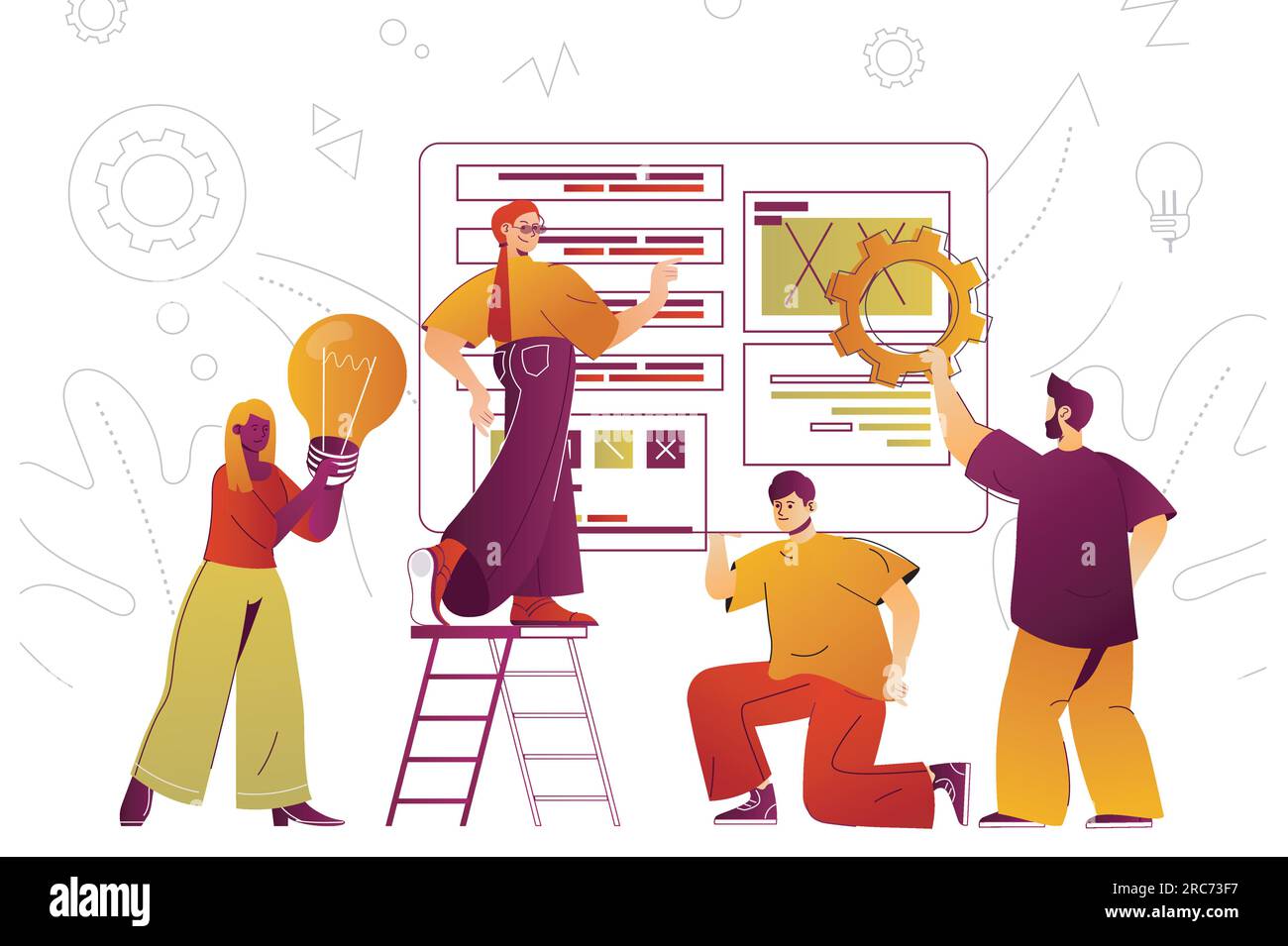 Modern work scene Stock Vector Images - Alamy