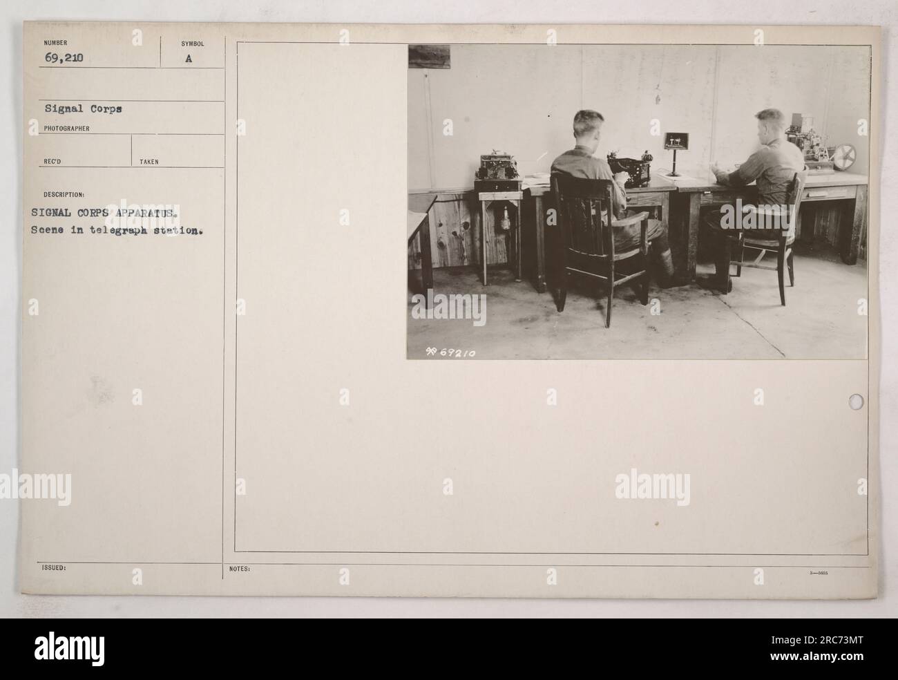 A glimpse inside a telegraph station during World War One, showcasing a ...