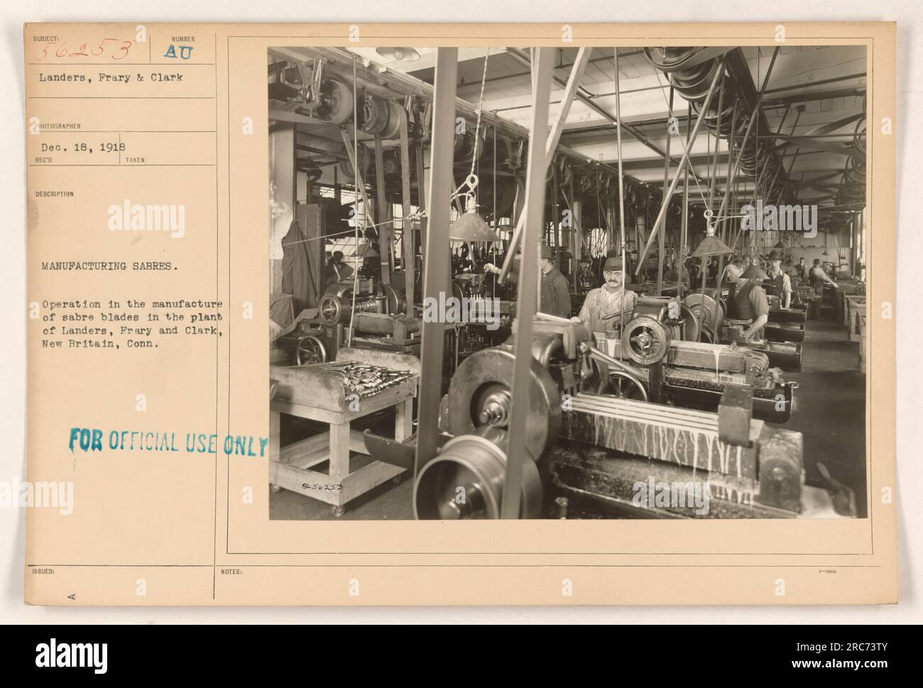 Image showing the manufacturing process of sabre blades at Landers ...