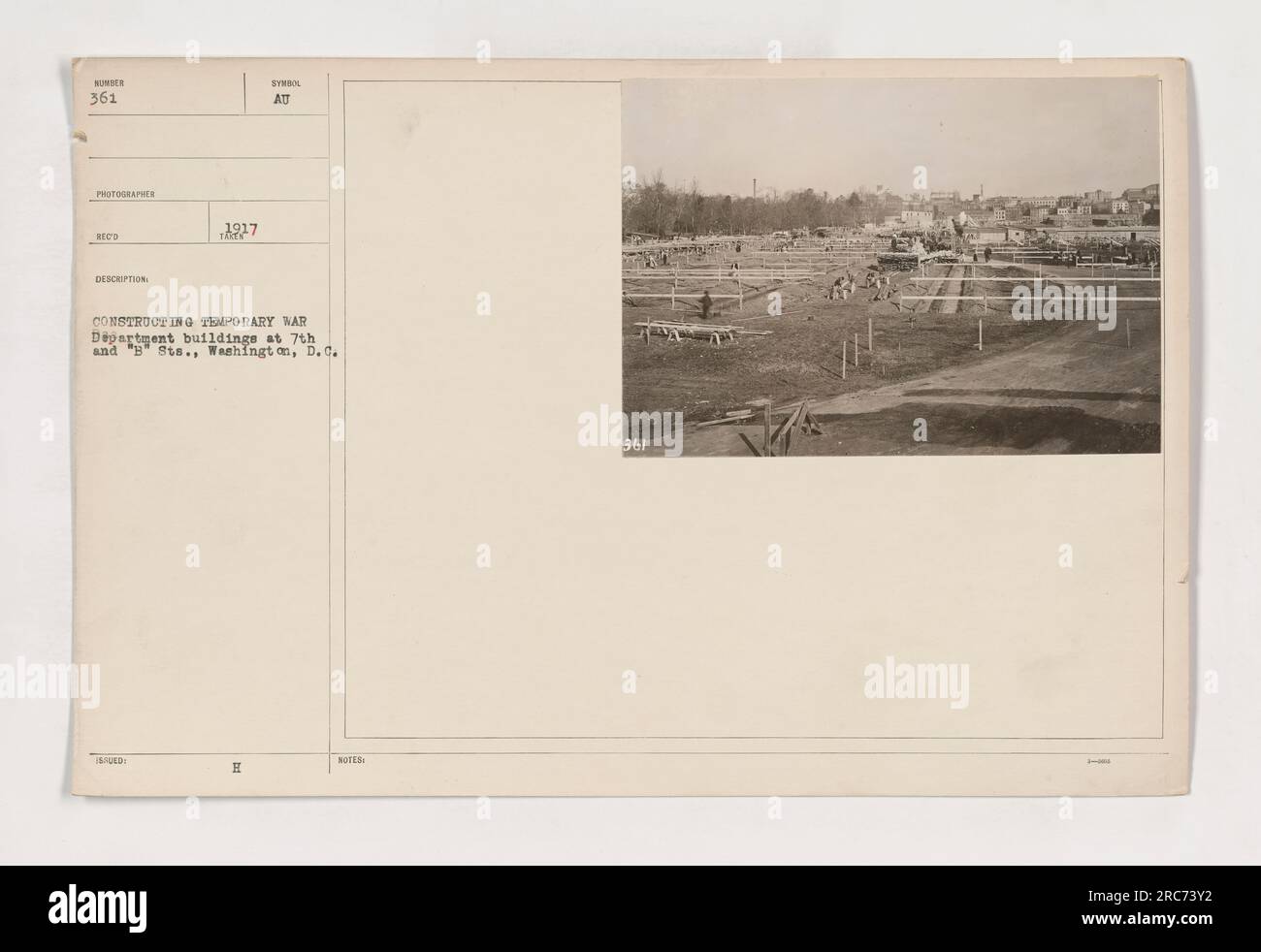 Construction of temporary War Department building at 7th and B Streets ...