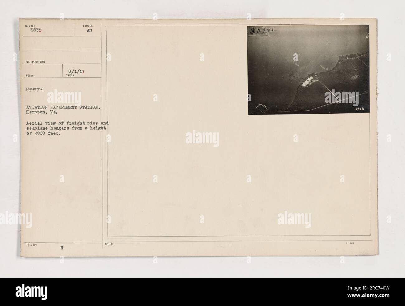 111-SC-3835 Taken 8/1/1917. Aerial view of the Aviation Experiment ...
